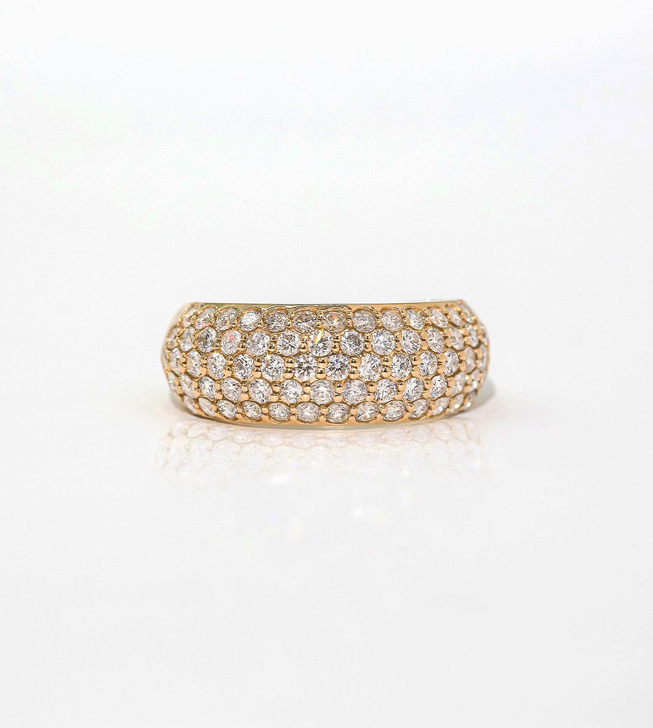 Domed Pavé Diamond Puff Band 1-1/4 Carats TDW in 14K Gold – Kobelli