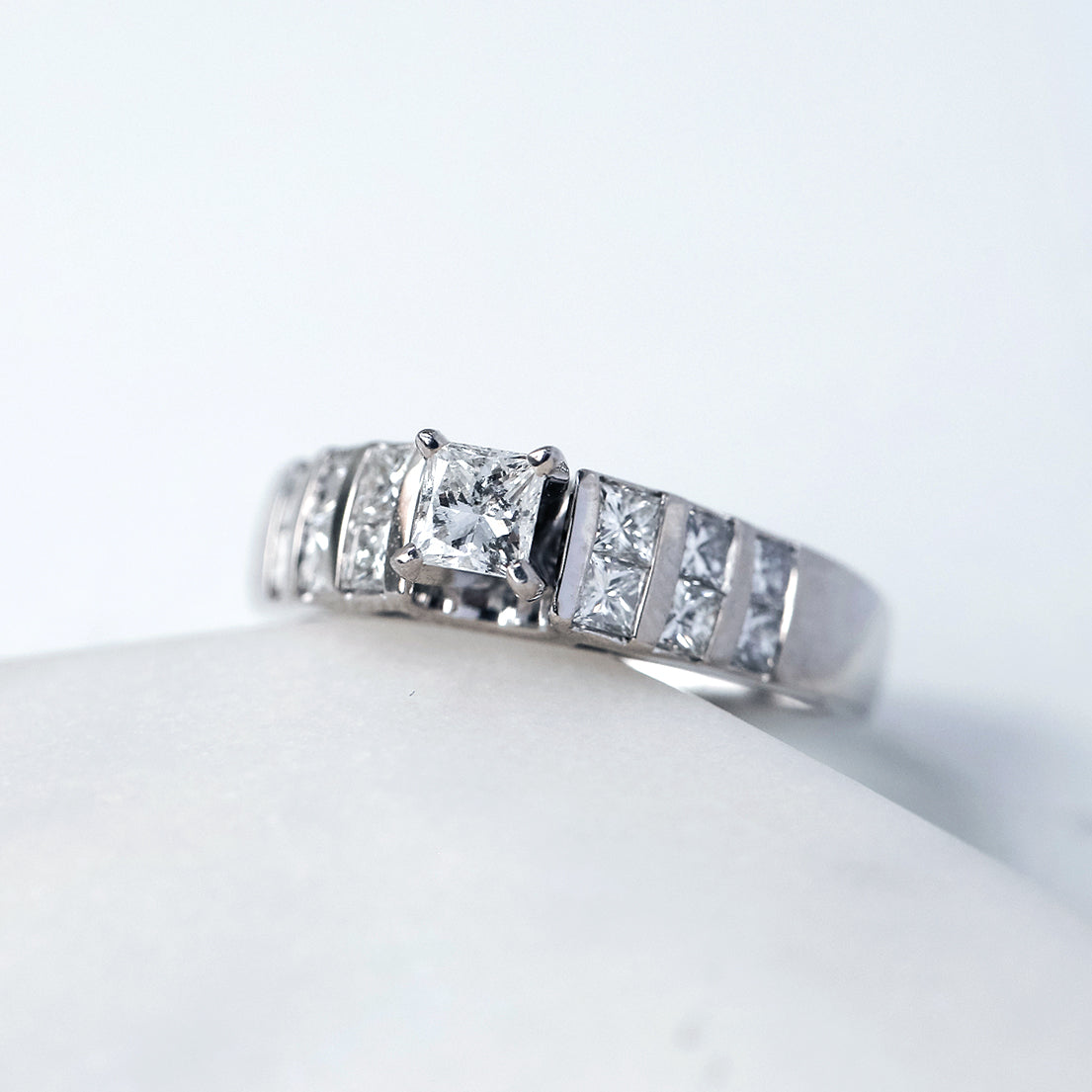 Kobelli Vertical Channel Natural Diamond Engagement Ring