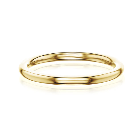 Kobelli Solid Gold 2mm Wedding Band - Super Comfort Fit Donut Band