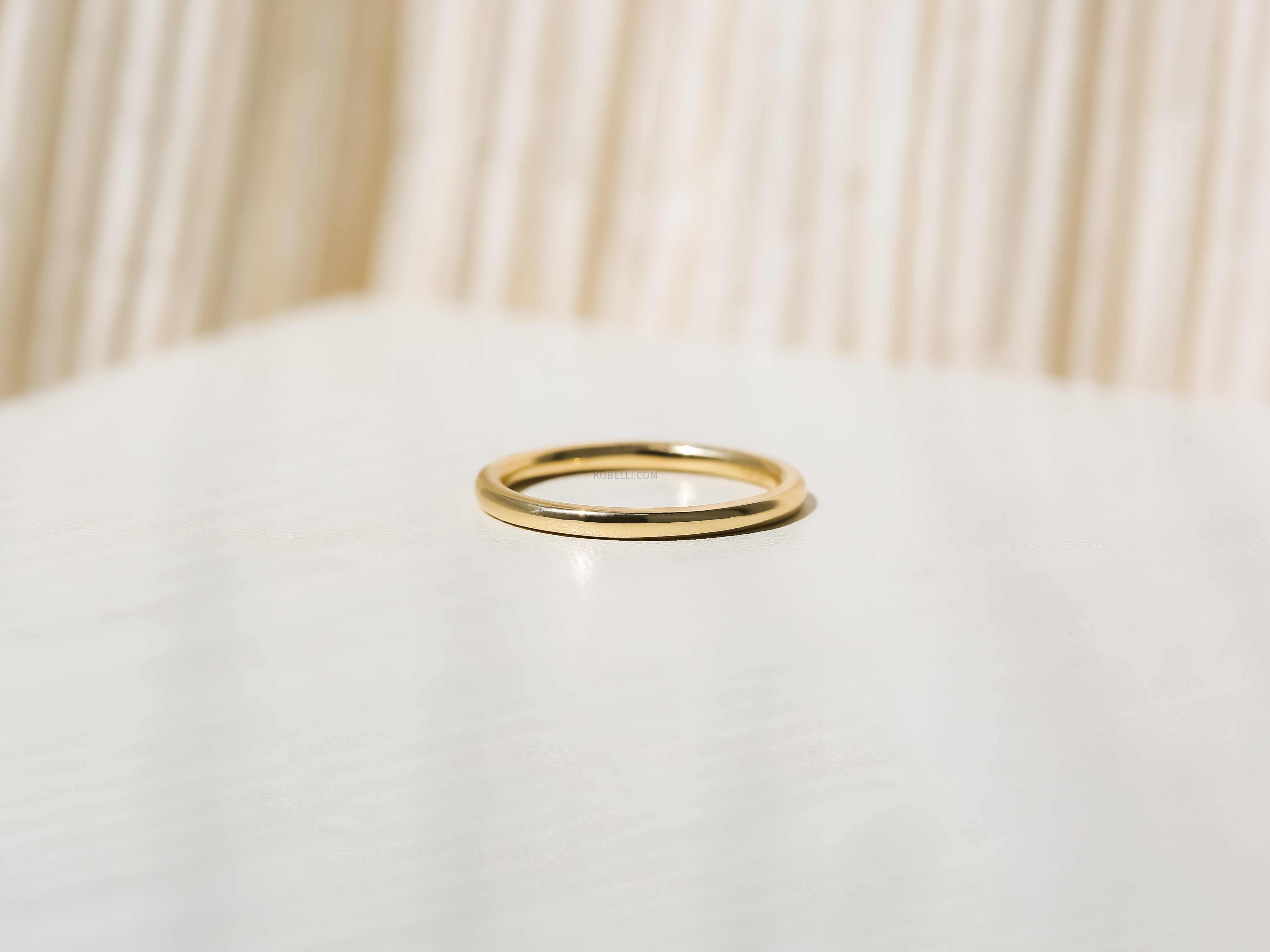 Kobelli Solid Gold 2mm Wedding Band - Super Comfort Fit Donut Band