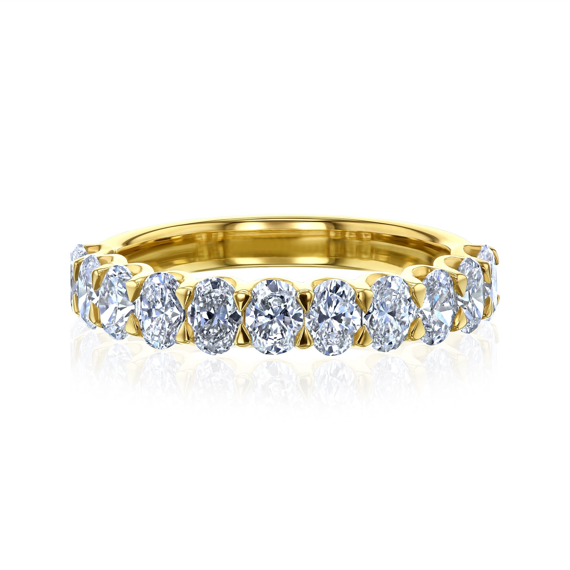 Kobelli Oval Lab-Grown Diamond U-Prong Wedding Band in 14k Gold ...