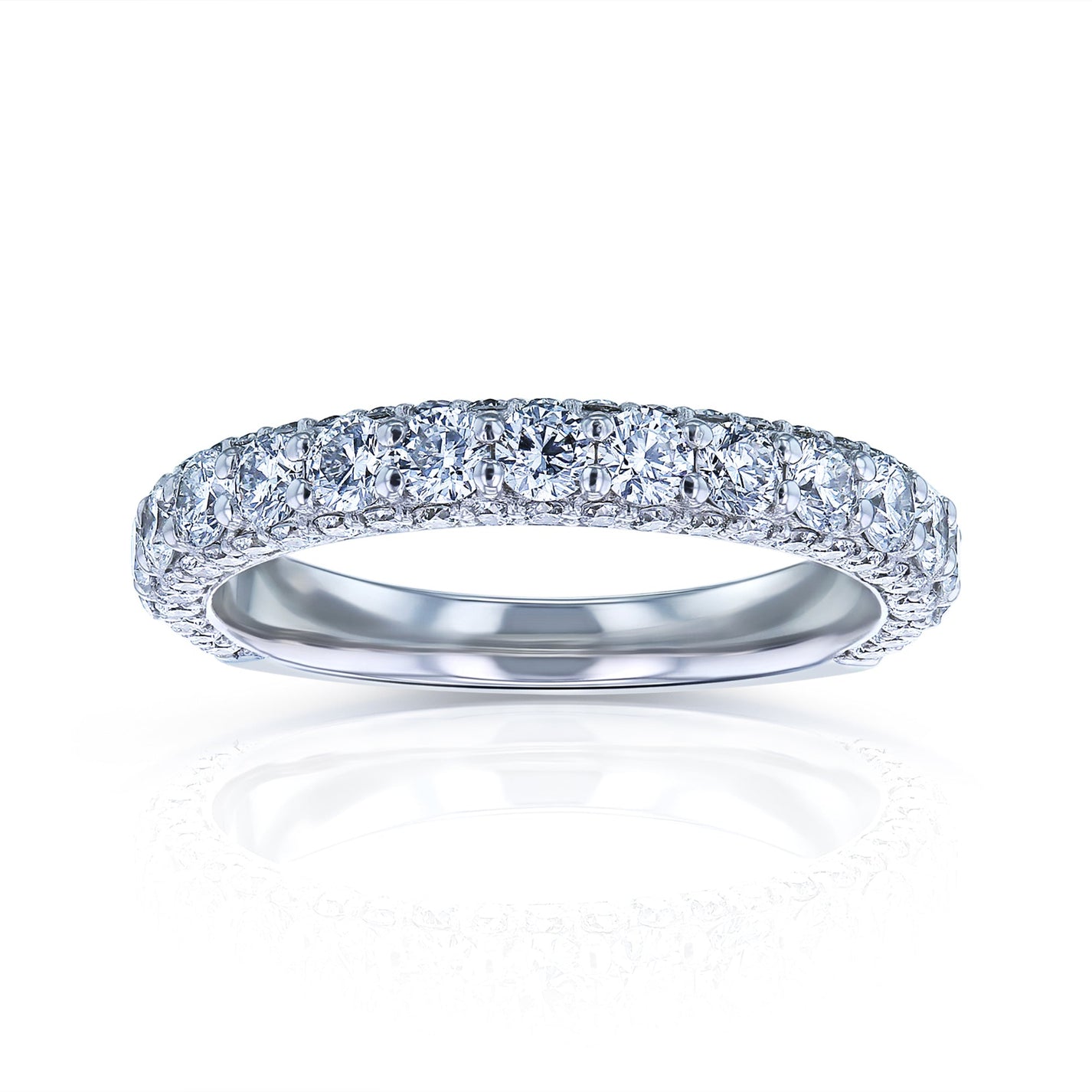 Kobelli Multi-Row 3-Sided Diamond Wedding Ring