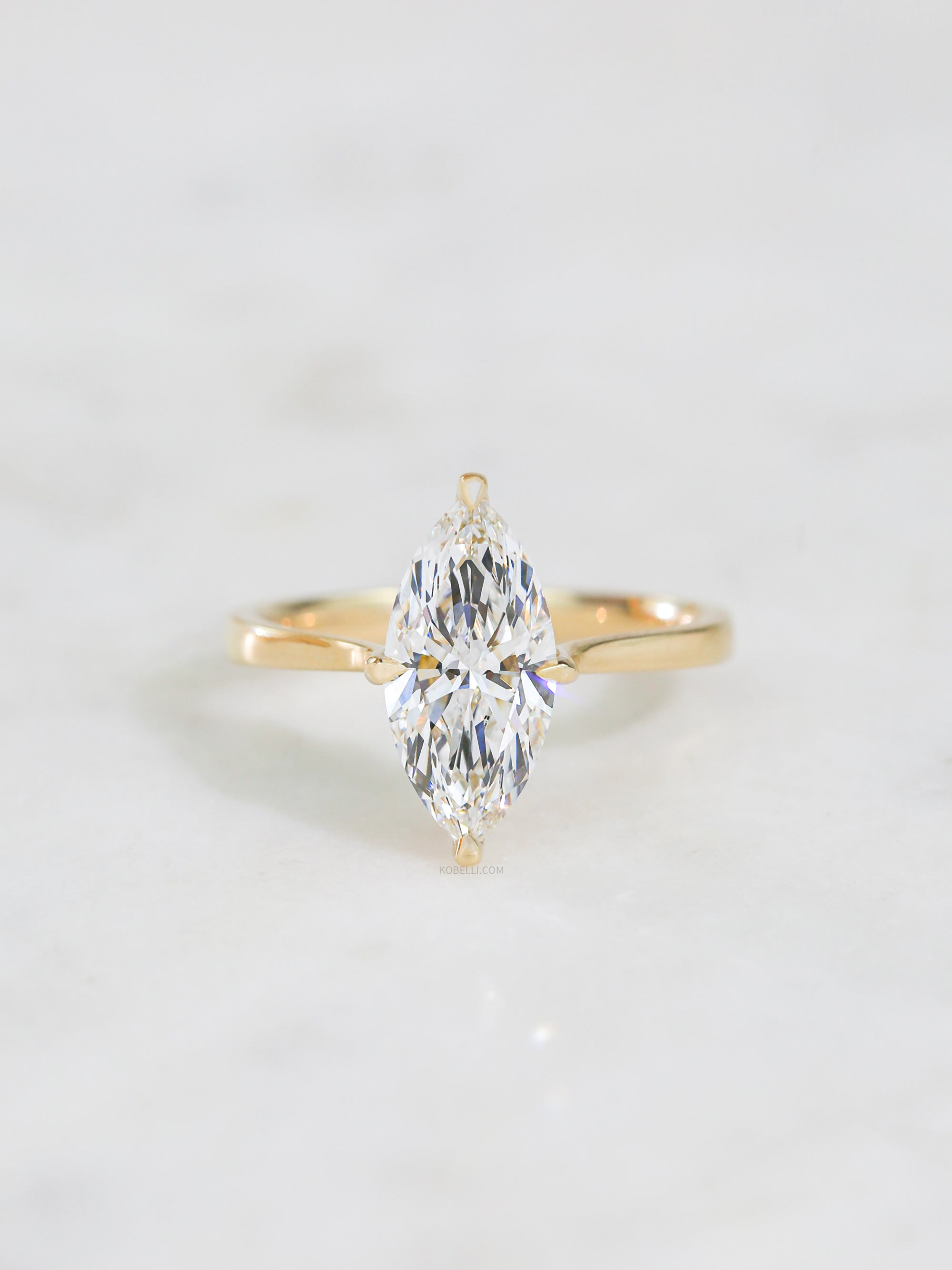 Kobelli 2 Carat Marquise LG Diamond Compass Engagement Ring - Mérida