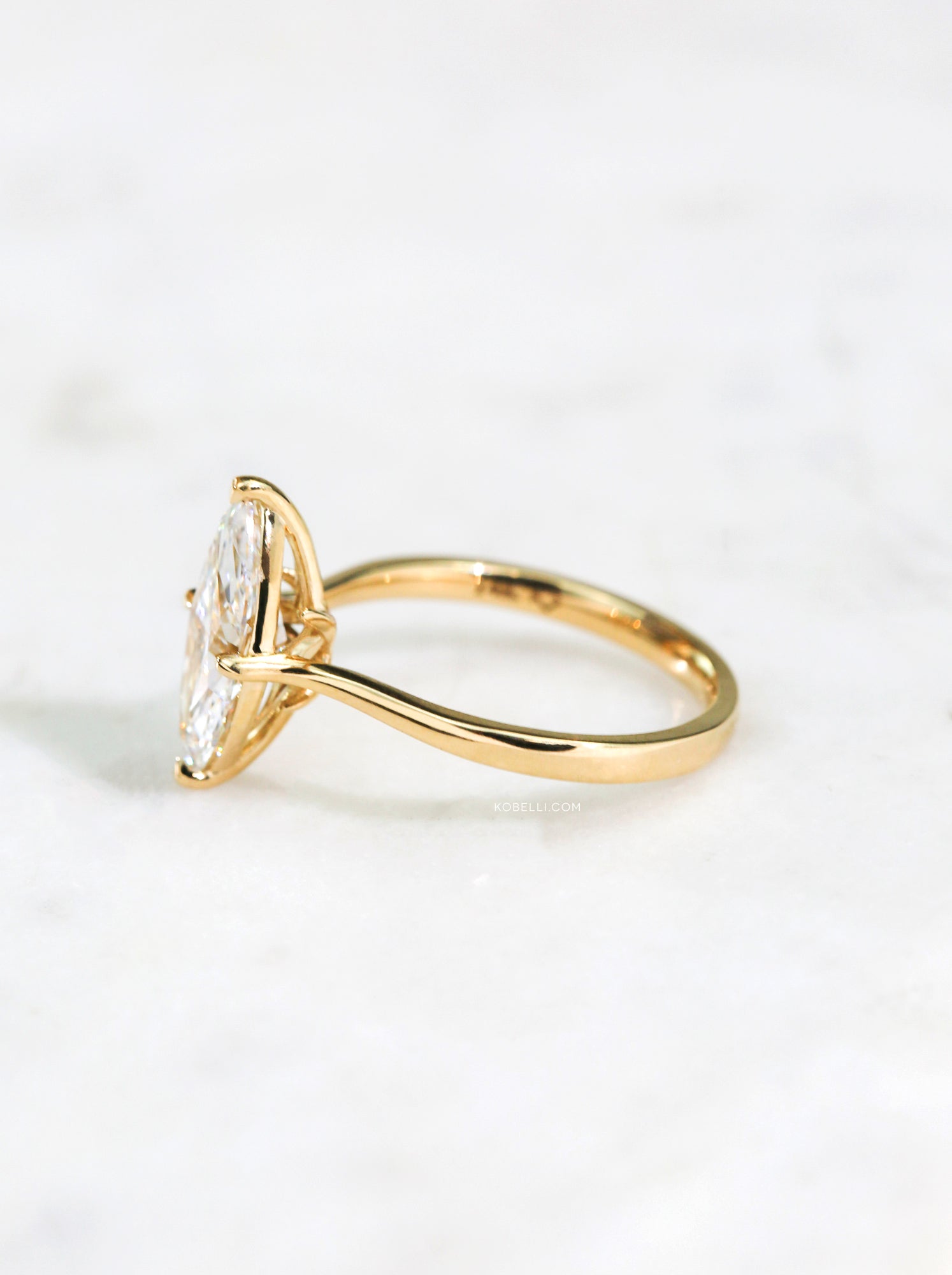 Kobelli 2 Carat Marquise LG Diamond Compass Engagement Ring - Mérida