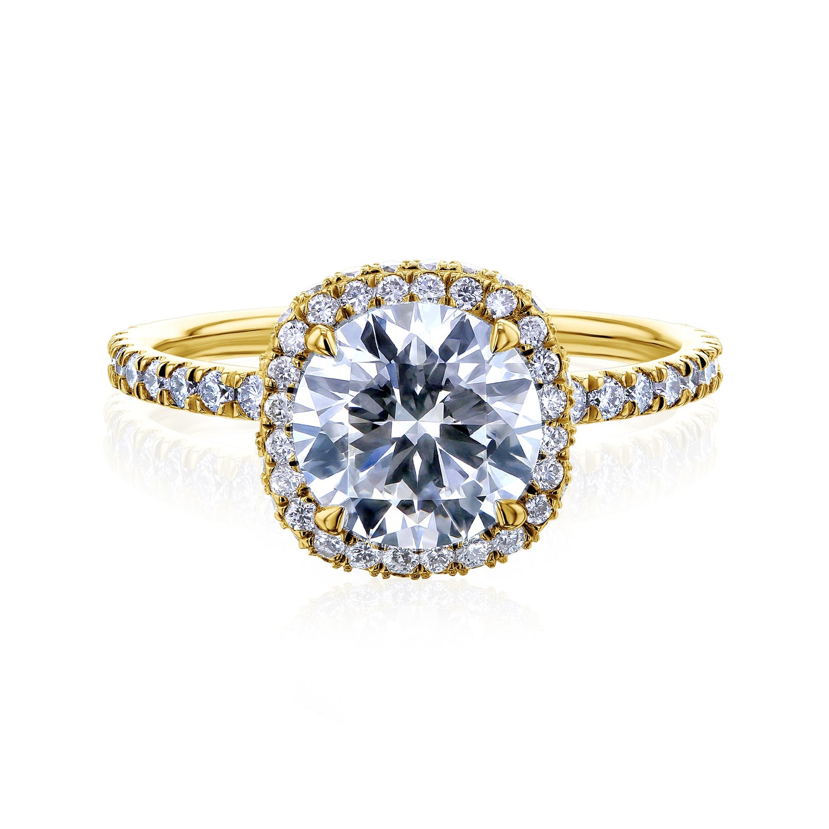 Kobelli Certified Lab-Grown Diamond Engagement Ring - Snow Cone Hidden ...