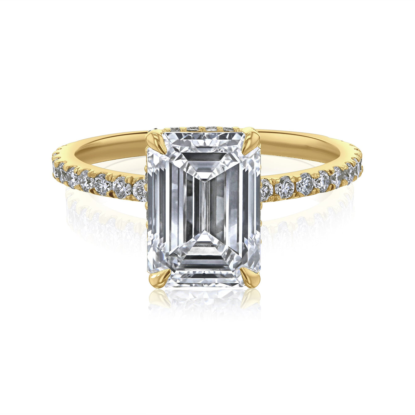 Kobelli Certified Lab-Grown Diamond Engagement Ring - 3 Carat Emerald ...