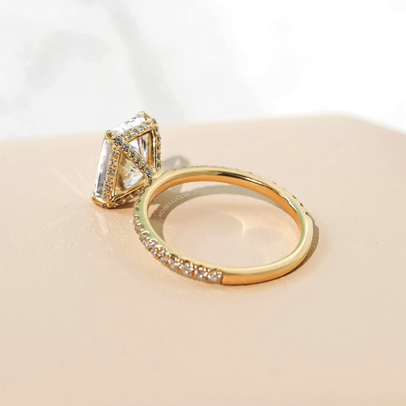 Kobelli Certified Lab-Grown Diamond Engagement Ring - 3 Carat Emerald ...