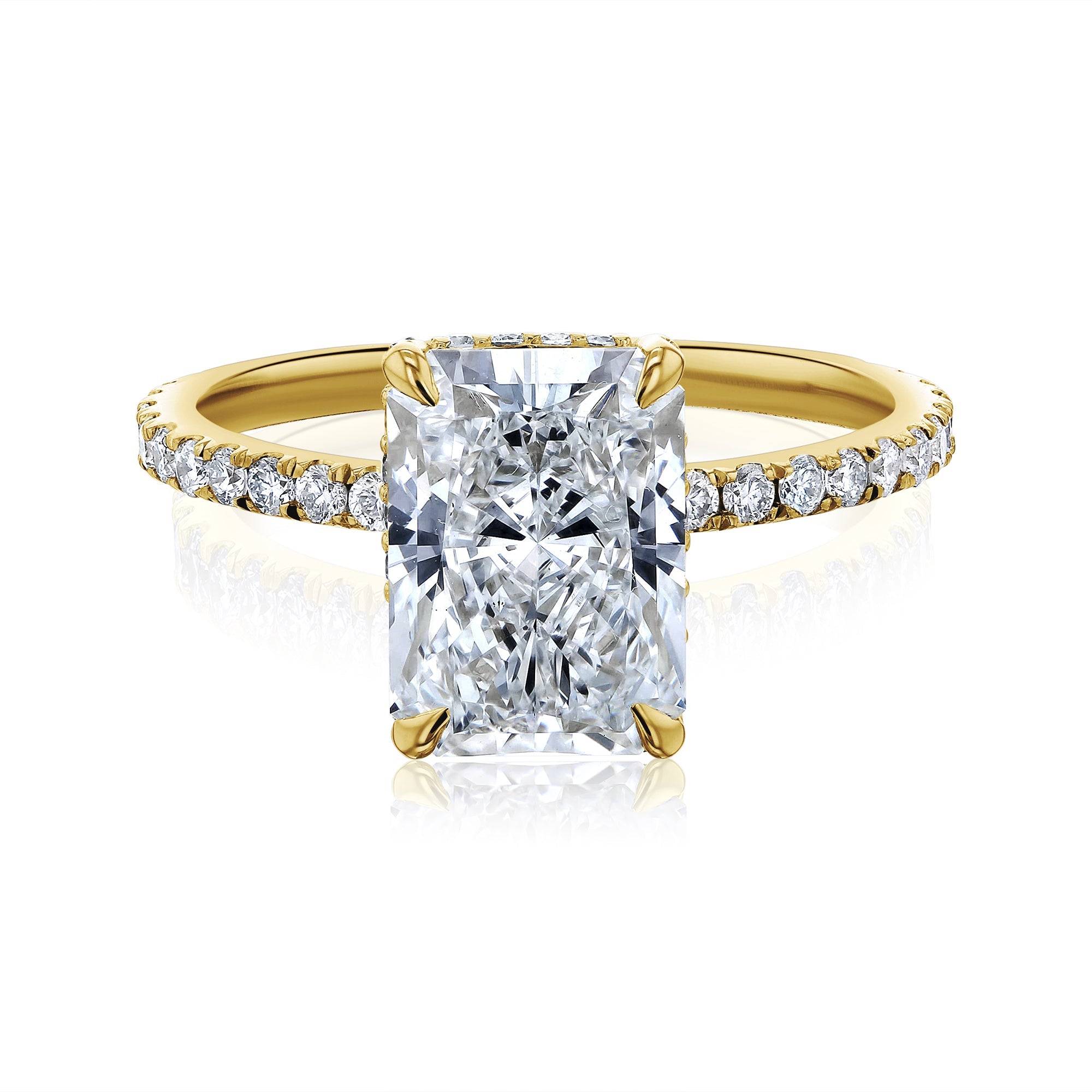 Kobelli Certified Lab-Grown Diamond Engagement Ring - 3 Carat Radiant ...