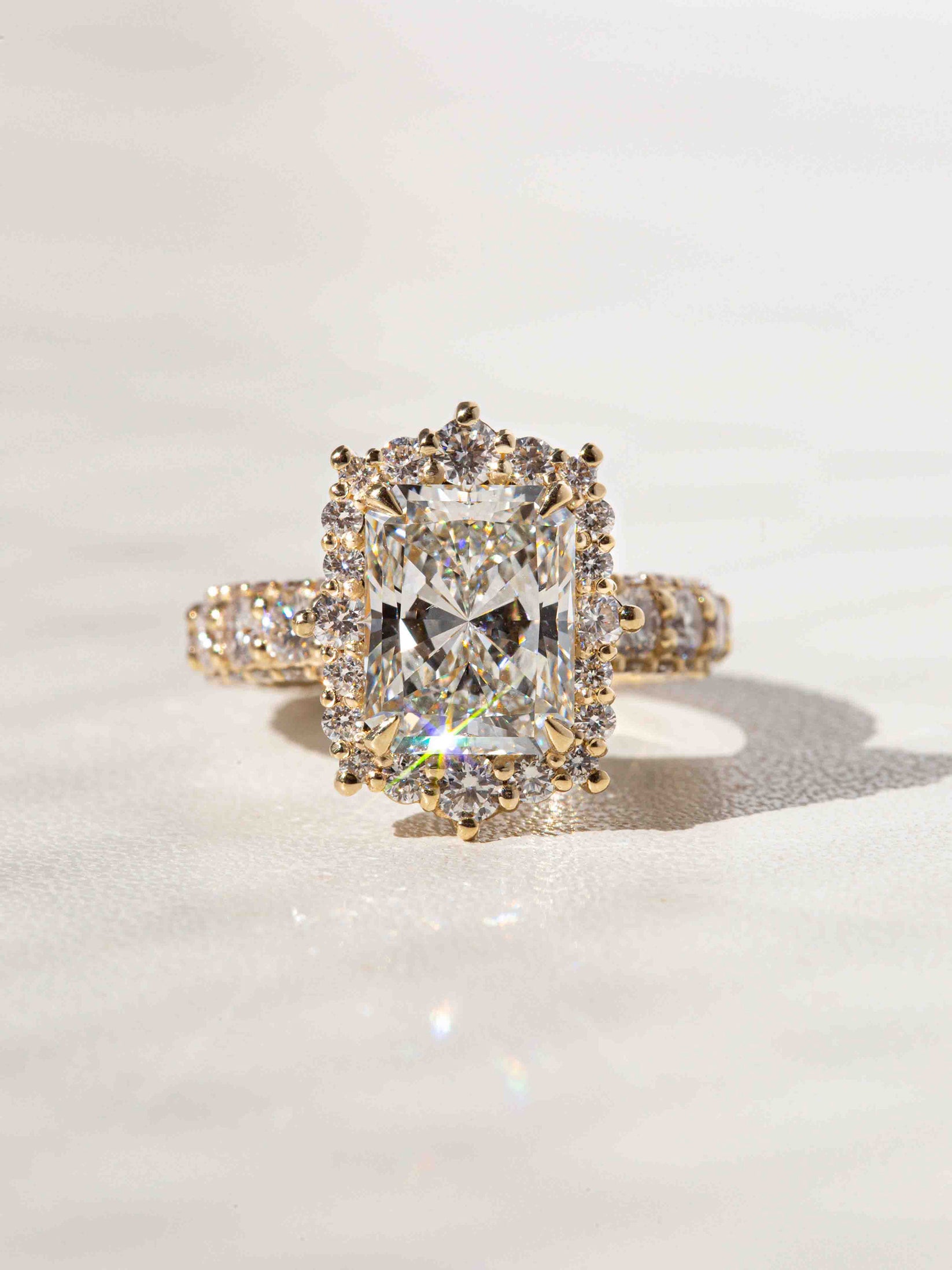 Kobelli Lab Grown Radiant Diamond Engagement Ring in 14k Gold