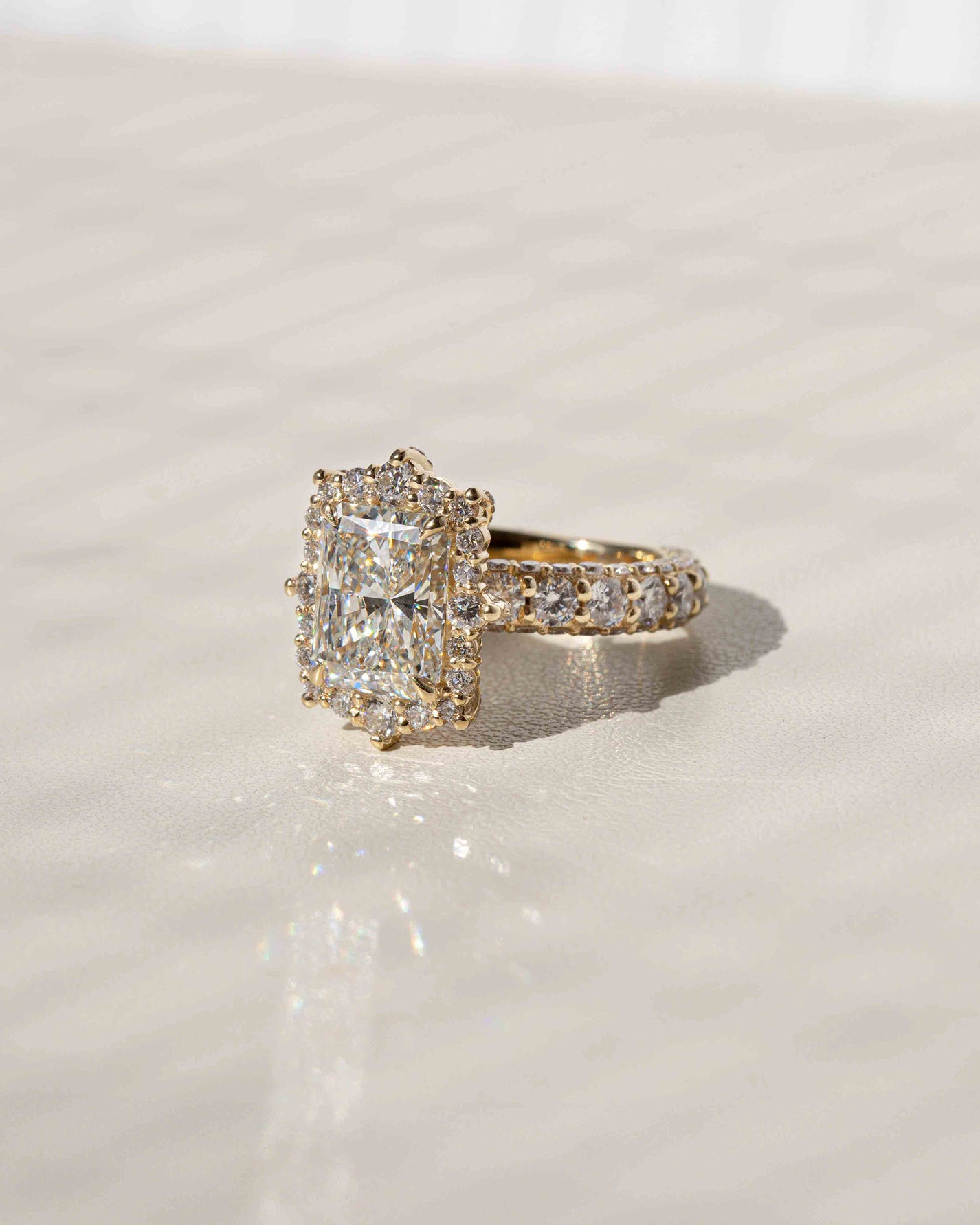 Kobelli Lab Grown Radiant Diamond Engagement Ring in 14k Gold