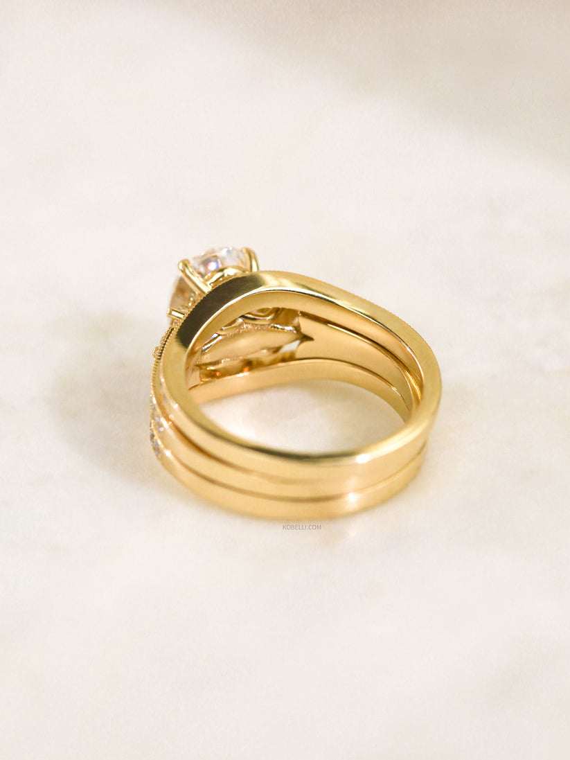 Kobelli Certified Lab-Grown Diamond Oval Side Cluster Split Shank ...