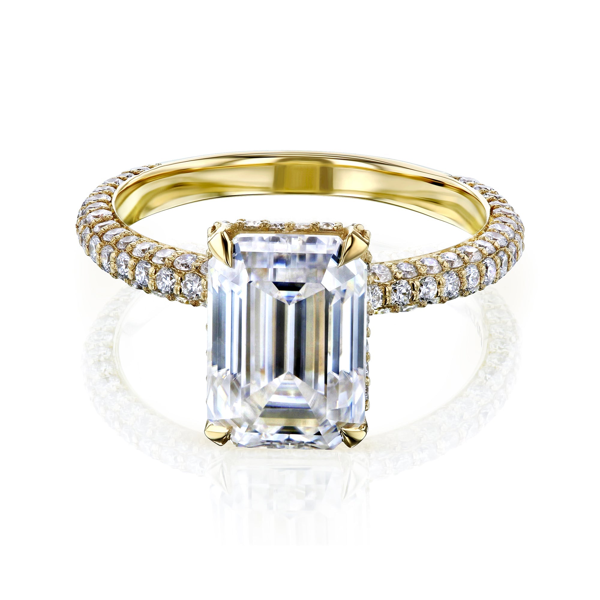 Kobelli 4.20ctw Emerald Brilliant Moissanite & Lab Diamond-Coated ...