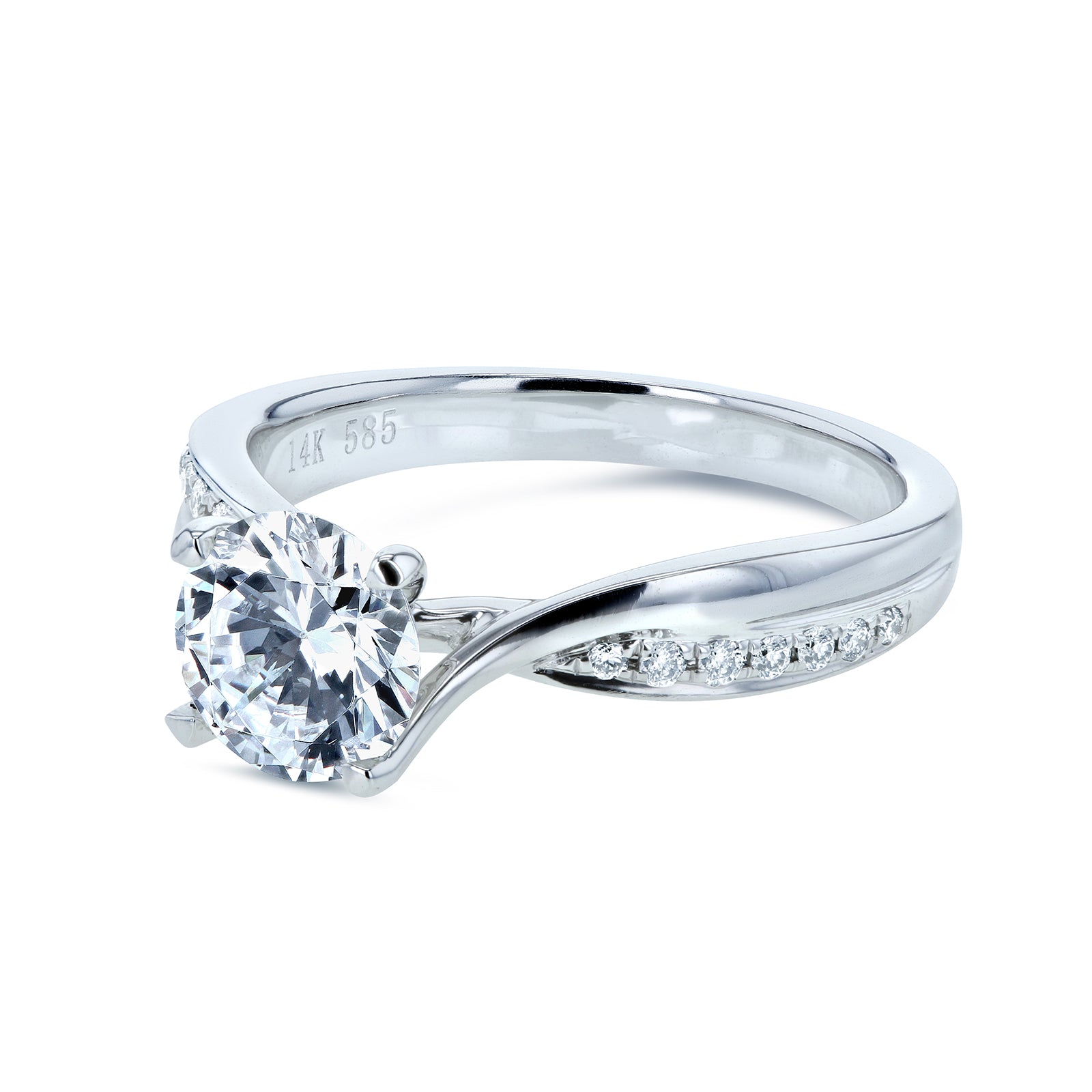 1 Carat Tapered Shank Hourglass Band Engagement Ring – Kobelli