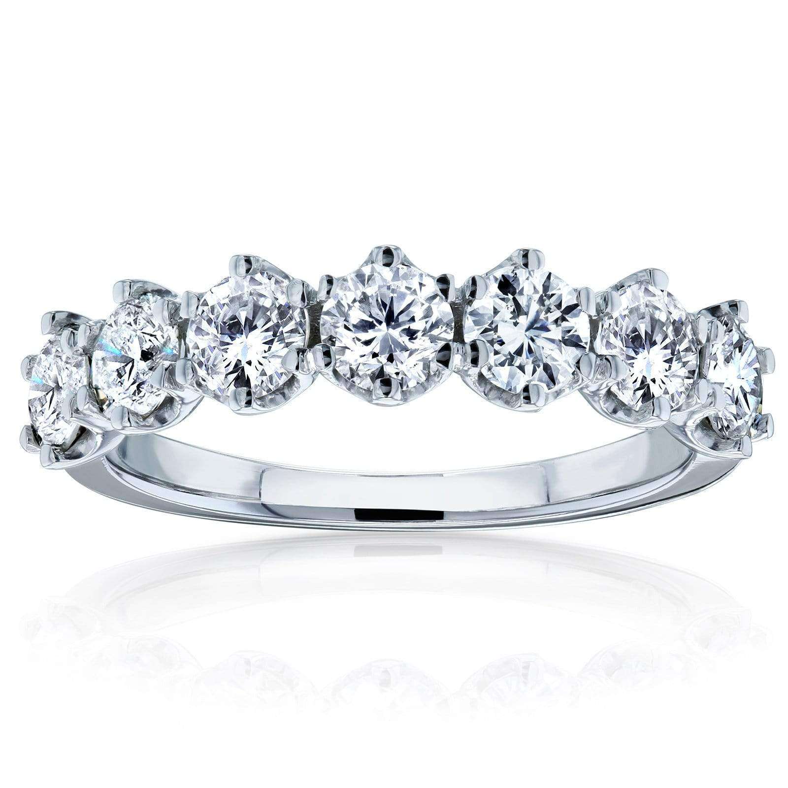 7-Stone Prong Set Diamond Ring 1 1/4 Carat TW in 14k White Gold – Kobelli