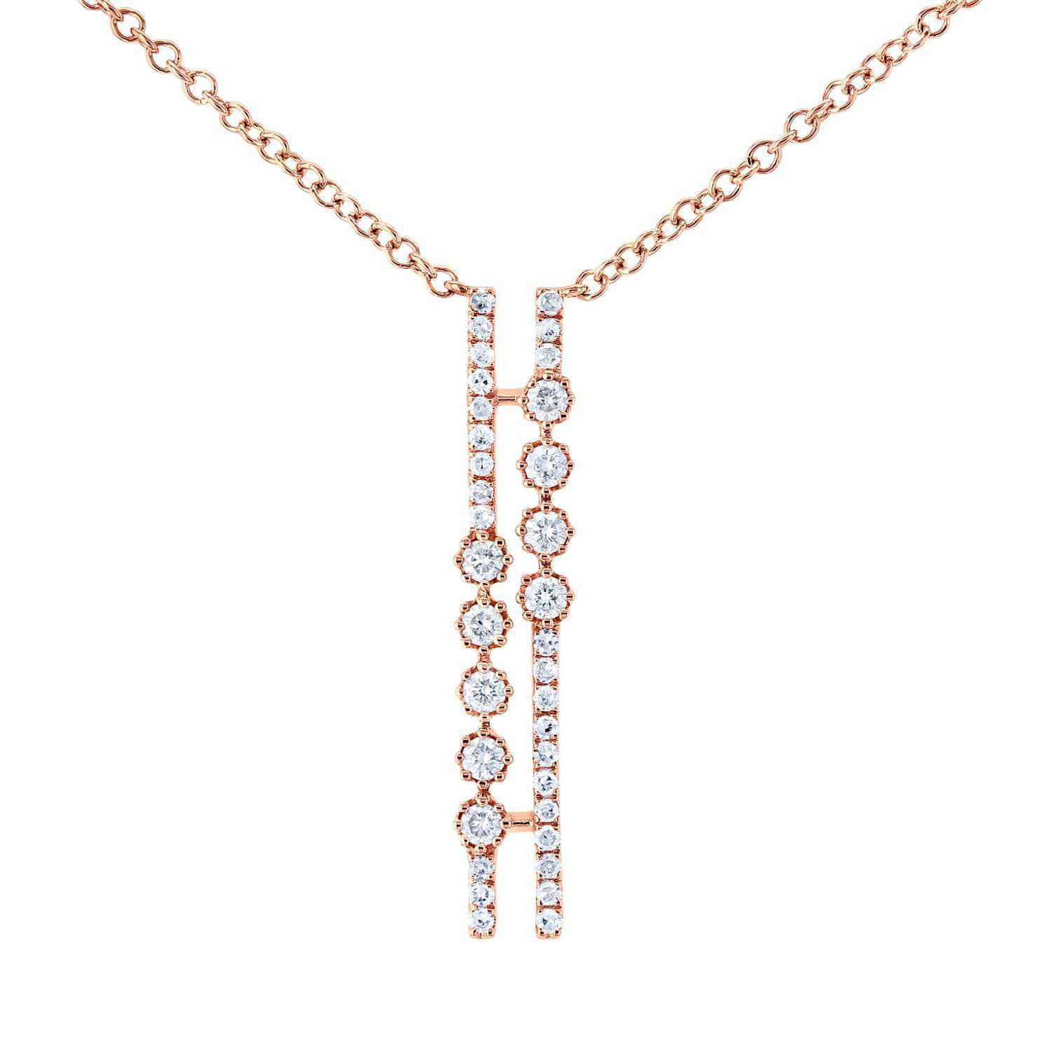 Kobelli Diamond Parallel Drop Necklace 1/5 CTW 10k Gold, 18in Chain