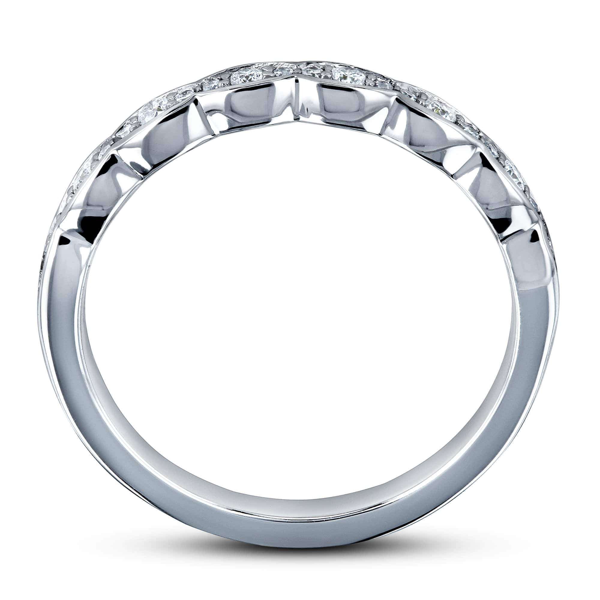 Diamond Antique Wavy Wedding Band 1/6 Carat TCW 14k Gold – Kobelli