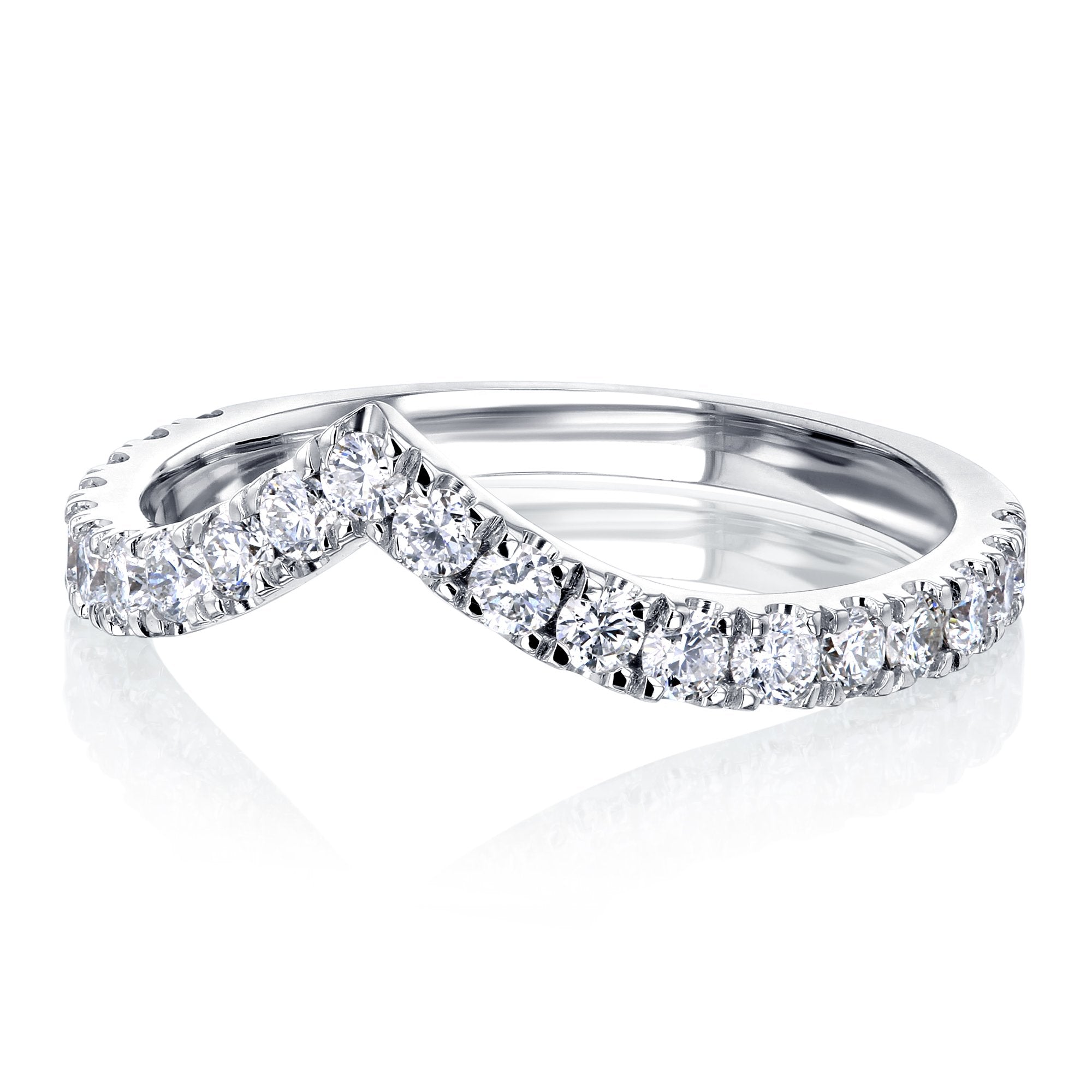 Kobelli 1/2ct TDW Diamond V Chevron Wedding Band