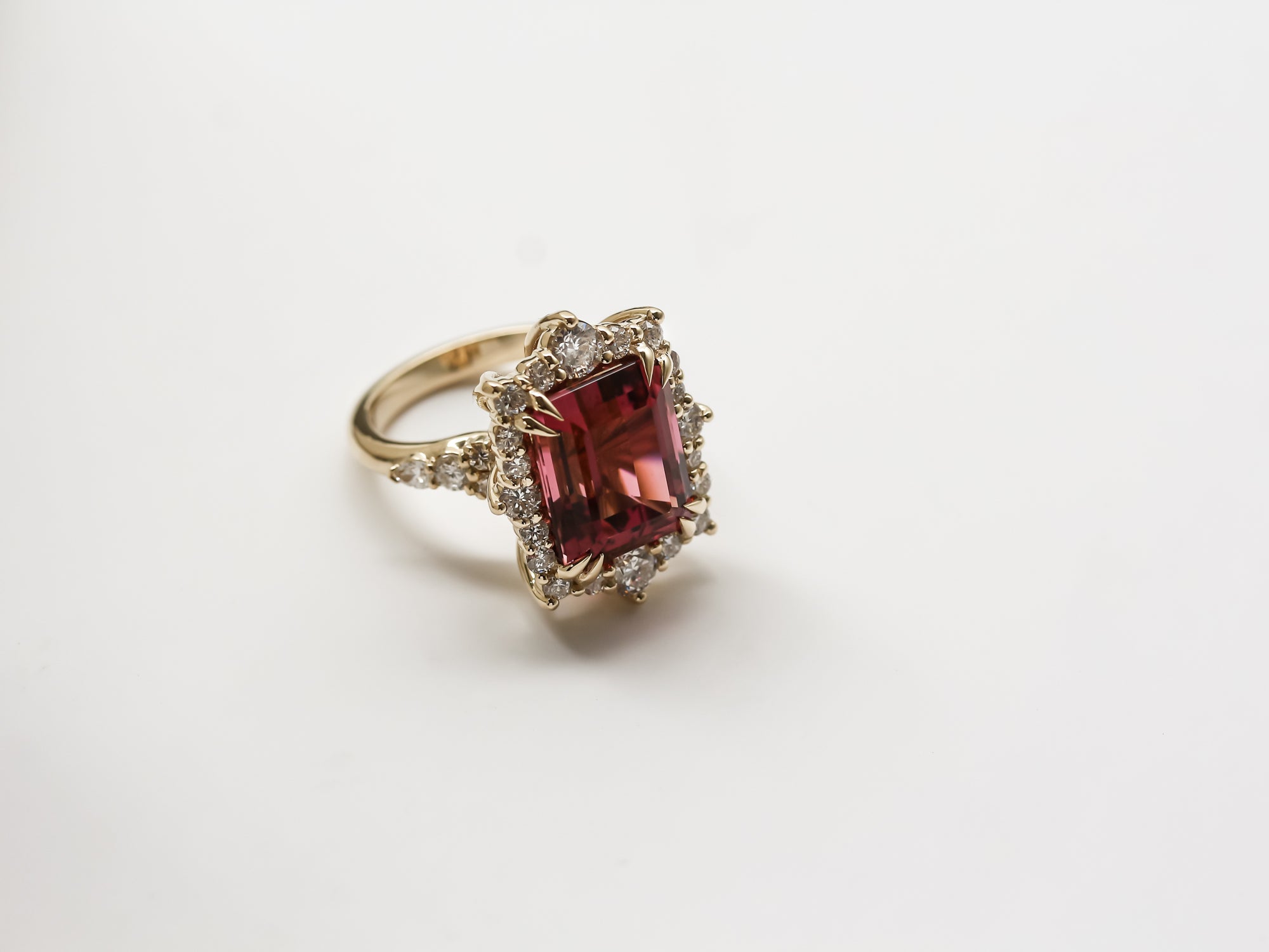 Kobelli Custom Tailored Pink Tourmaline Elizabeth Ring with Side ...
