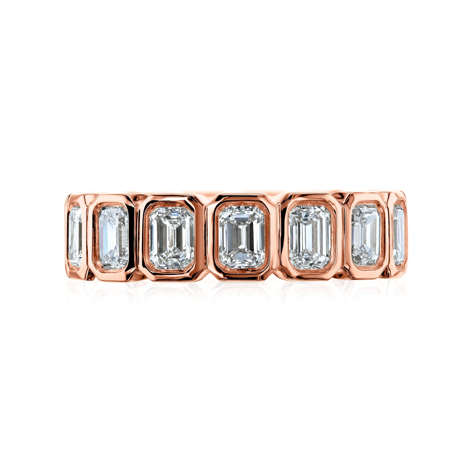 Eternal Emerald-cut Diamond Bezel North-South Eternity Band 14k Gold ...