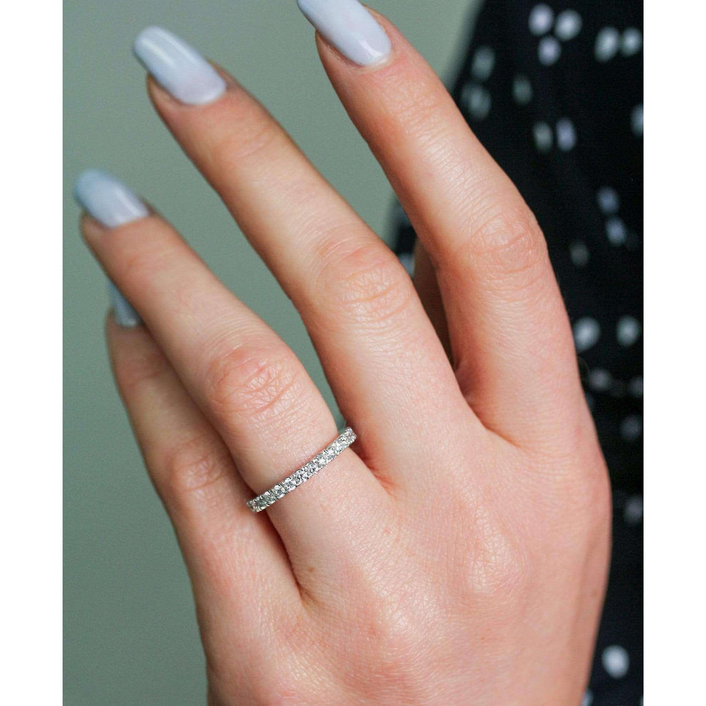One Carat Lab Grown Diamond Eternity White Gold Band – Kobelli