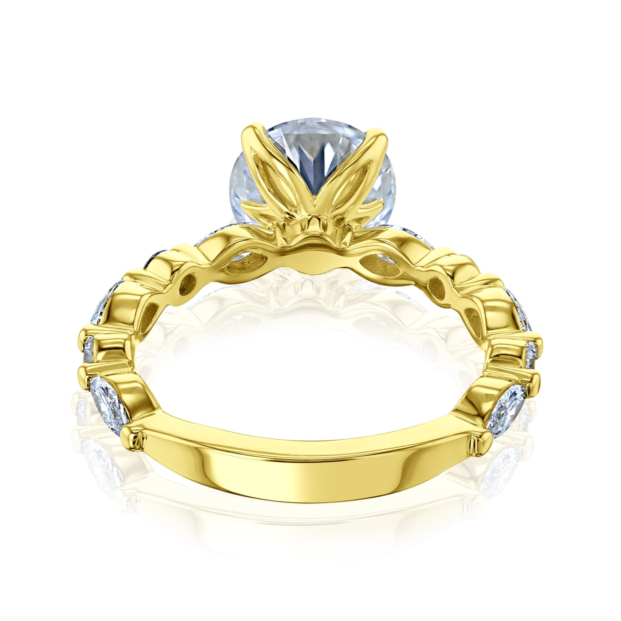 Kobelli 2.53ctw Round Moissanite and Lab Grown Diamonds Scalloped ...