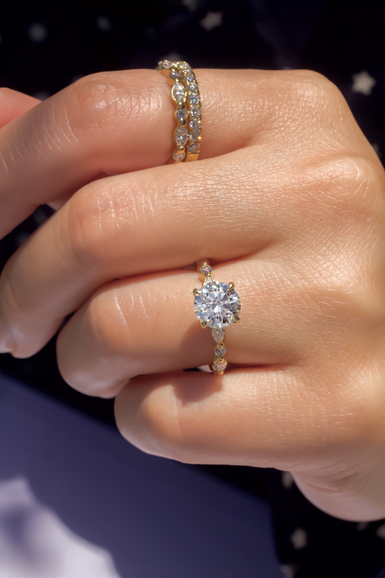 Kobelli 2.53ctw Round Moissanite and Lab Grown Diamonds Scalloped ...