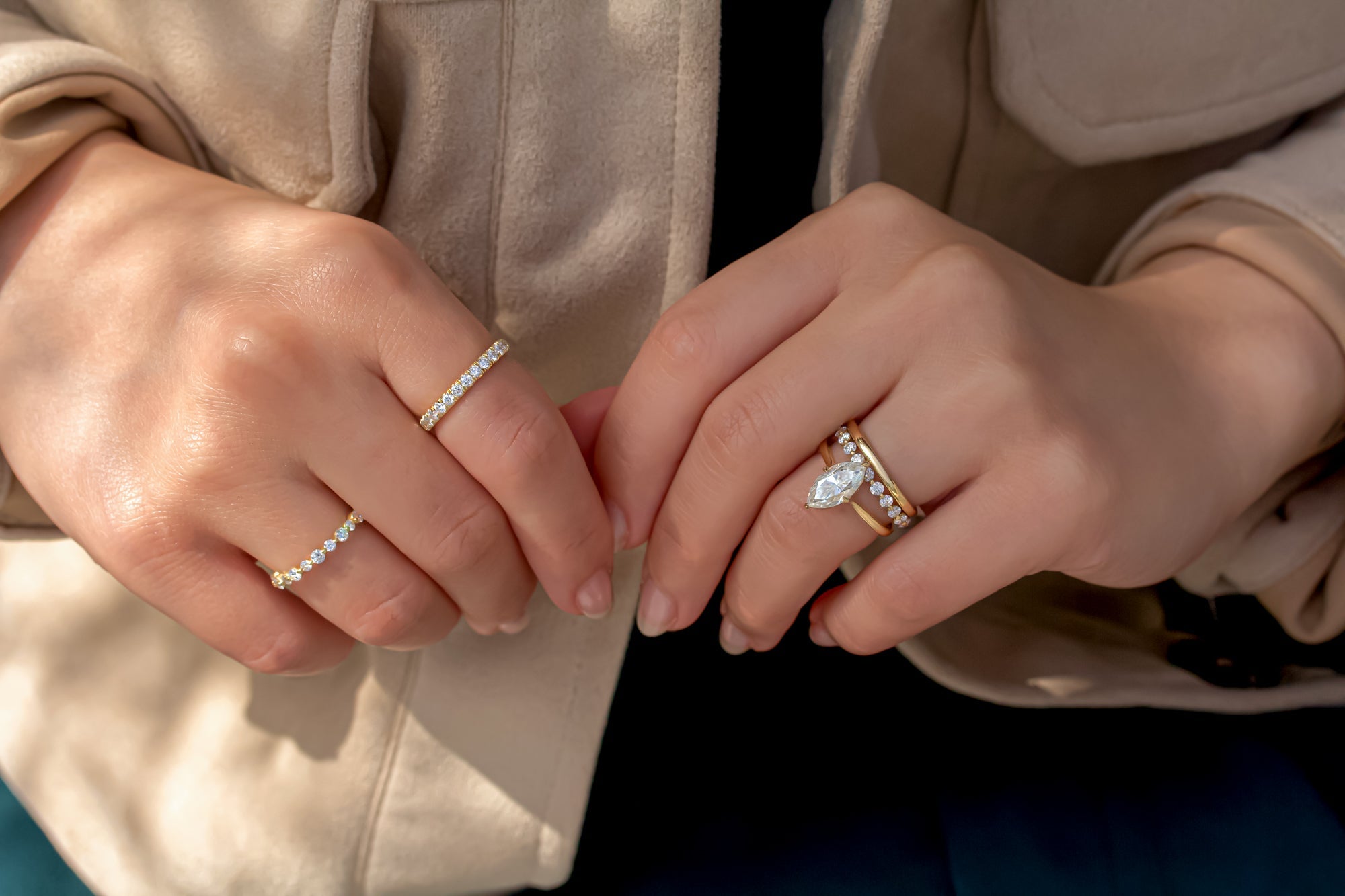 Kobelli 2 Carat Marquise LG Diamond Compass Engagement Ring - Mérida