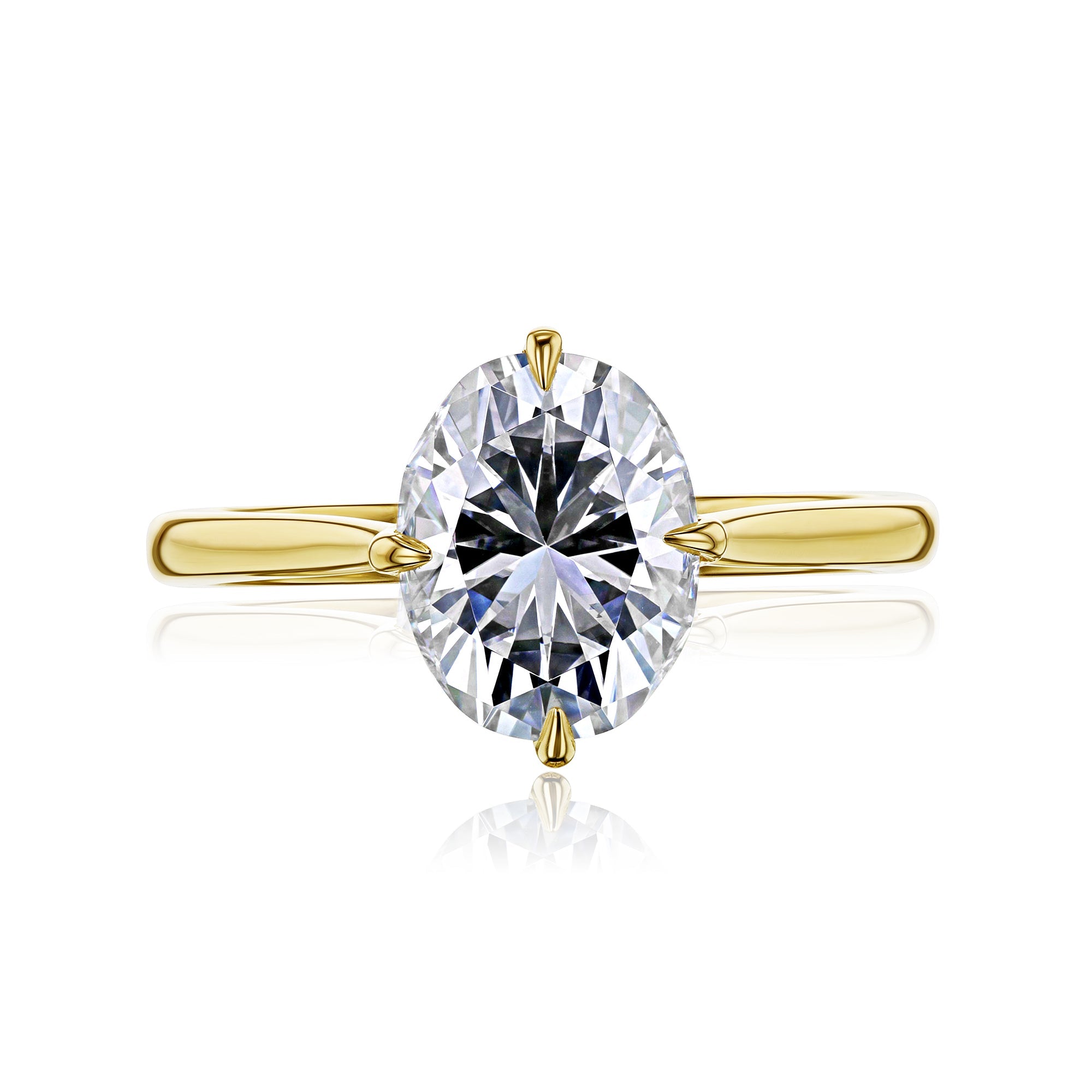 Kobelli 2.1ct Oval Moissanite Solitaire Compass Engagement Ring - Oia