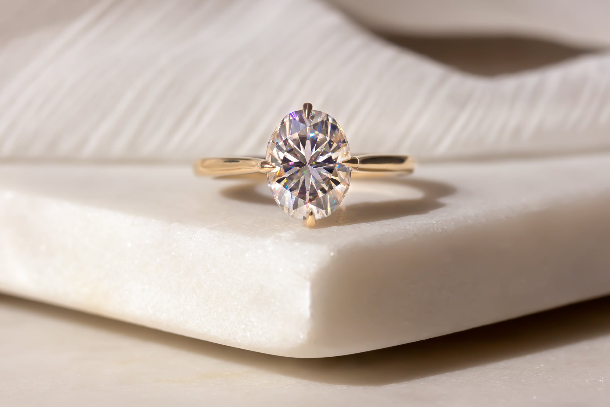 Kobelli 2.1ct Oval Moissanite Solitaire Compass Engagement Ring - Oia