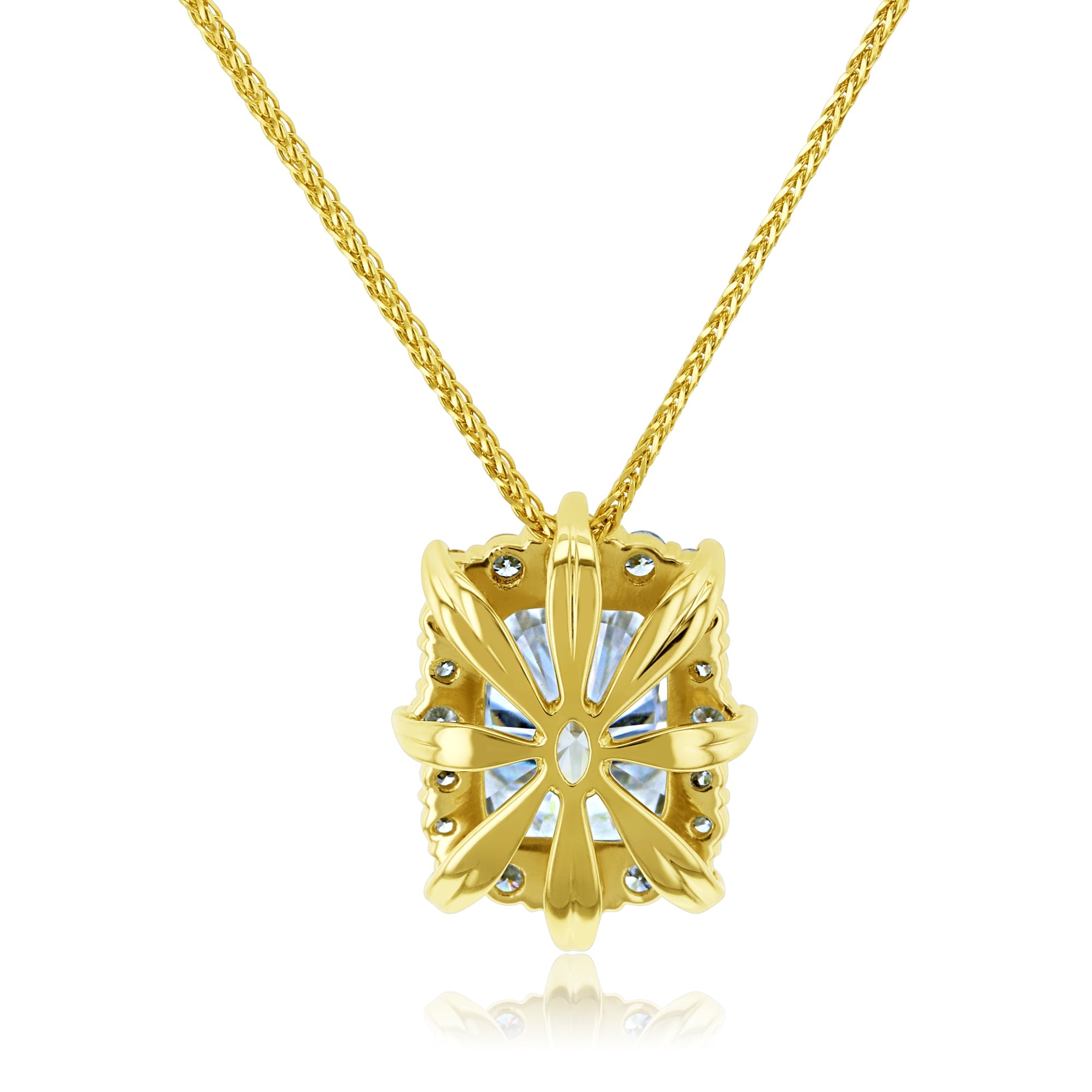 Raina Necklace - 4-2/5ct.tw Radiant Moissanite with Lab Grown Diamond ...